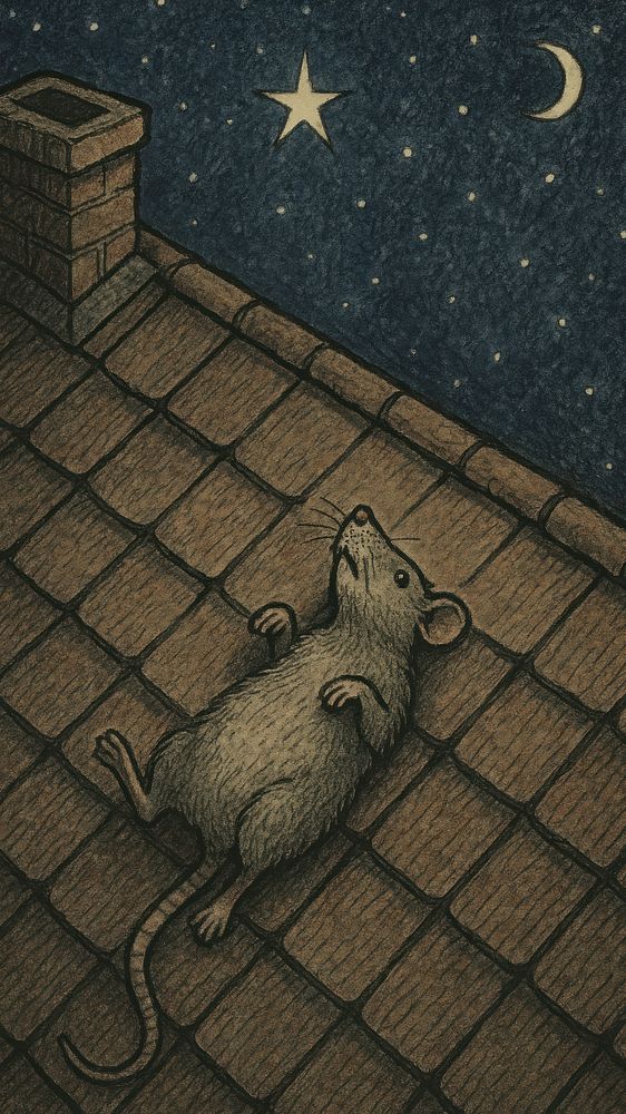 Mouse stargazing on rooftop | Free Photo Illustration - rawpixel