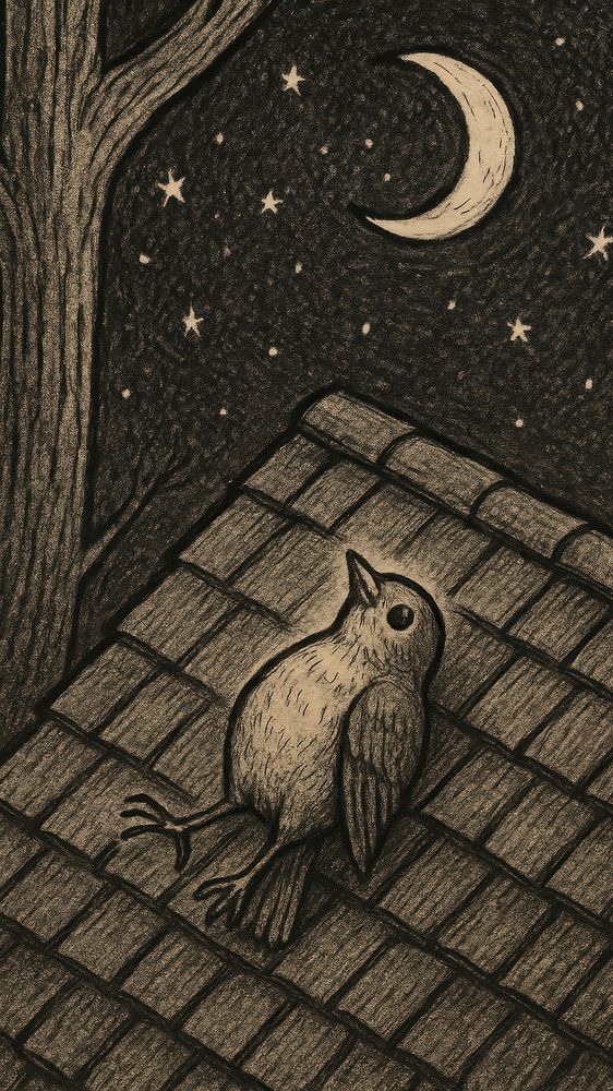 Bird gazing at night sky | Free Photo Illustration - rawpixel