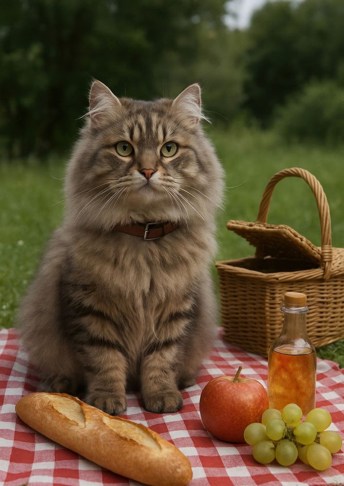 Cat enjoying picnic outdoors | Free Photo - rawpixel