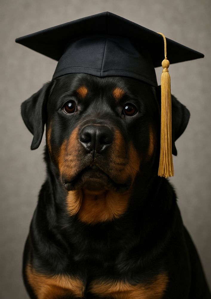 Rottweiler graduation cap portrait | Free Photo - rawpixel