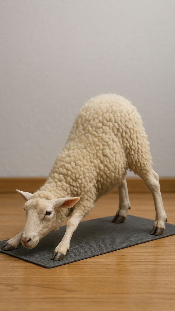 Sheep yoga pose humor | Free Photo - rawpixel