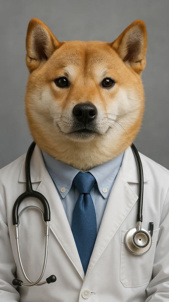 Shiba Inu doctor portrait wallpaper | Free Photo - rawpixel