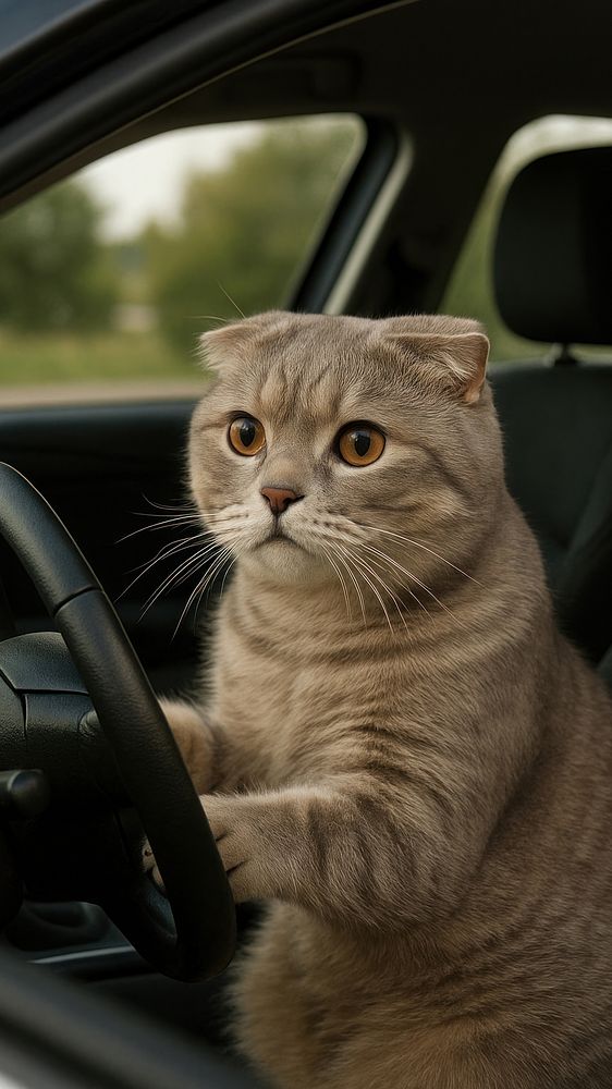 Cat driving car wallpaper | Free Photo - rawpixel
