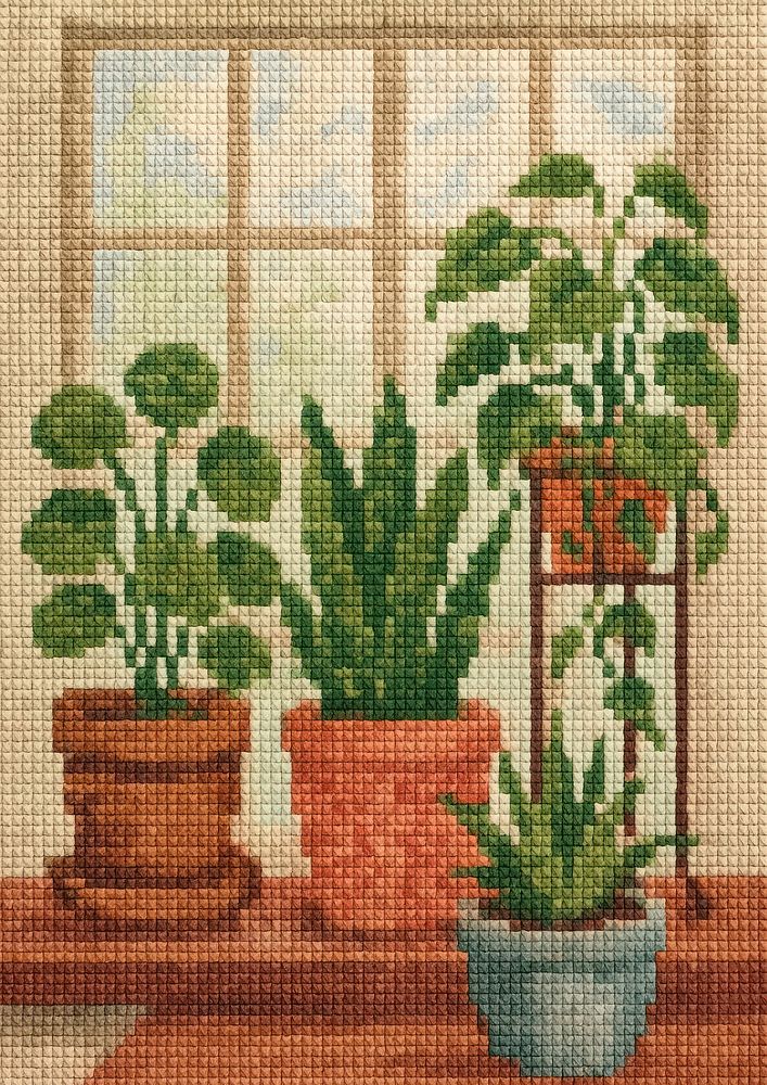 Cozy indoor plant tapestry illustration | Free Photo Illustration ...