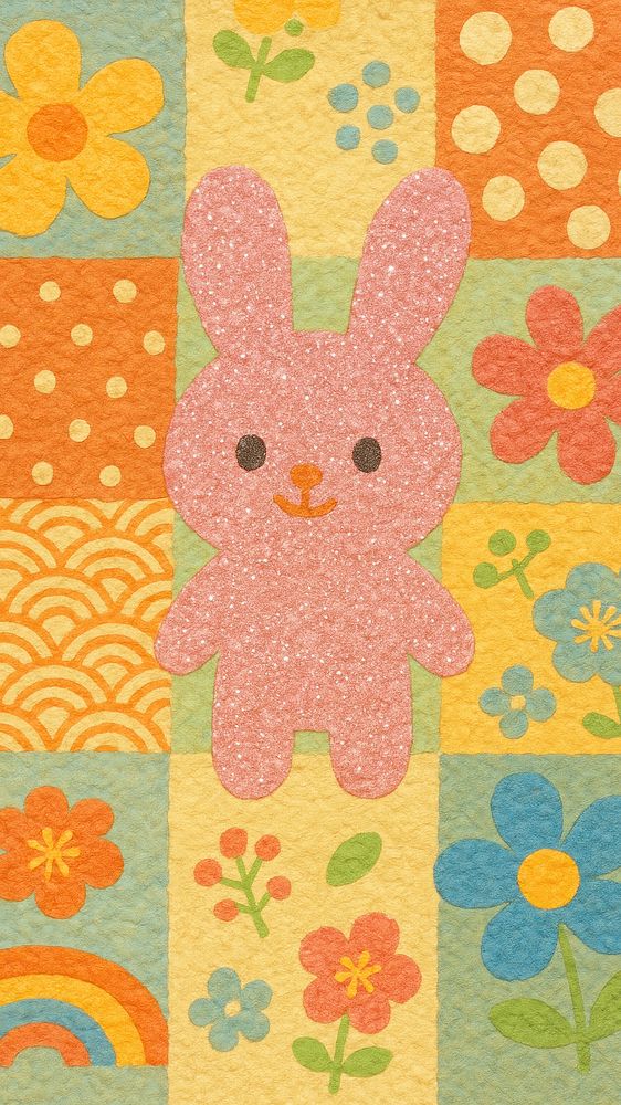 Cute pastel bunny wallpaper | Free Photo Illustration - rawpixel