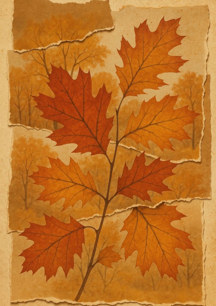 Autumn leaves torn paper collage | Free Photo Illustration - rawpixel