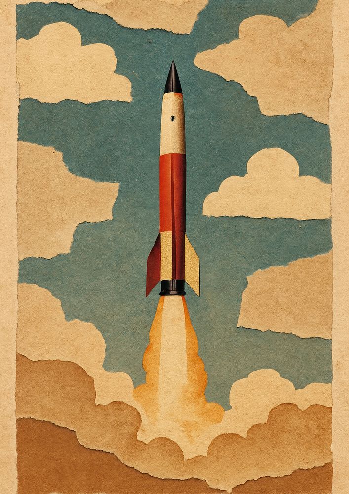 Retro rocket launch illustration | Free Photo Illustration - rawpixel
