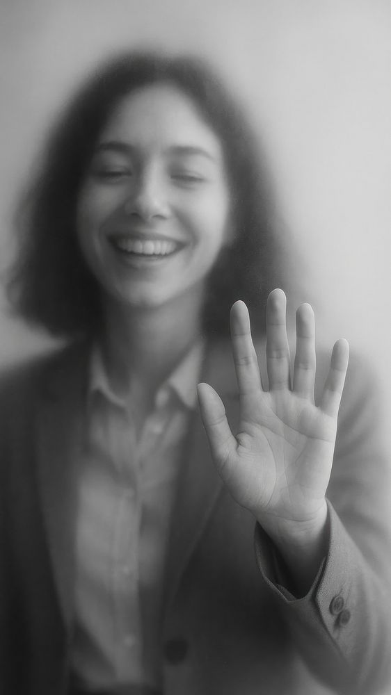 Joyful woman behind glass | Free Photo - rawpixel