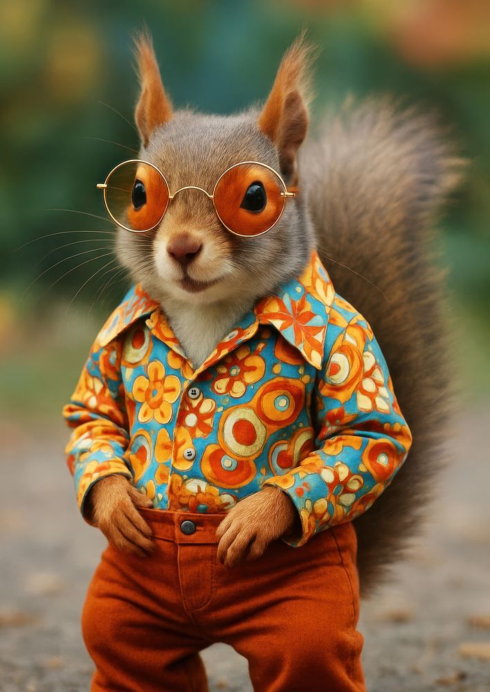Stylish squirrel wearing retro outfit | Free Photo - rawpixel