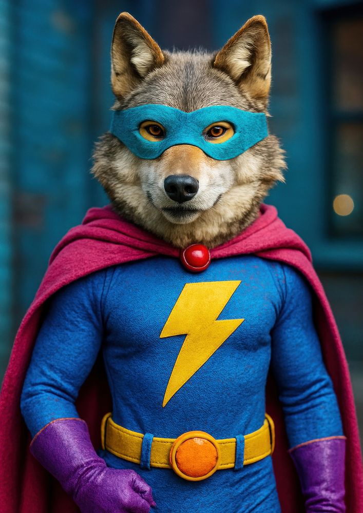 Heroic wolf in superhero costume | Free Photo - rawpixel