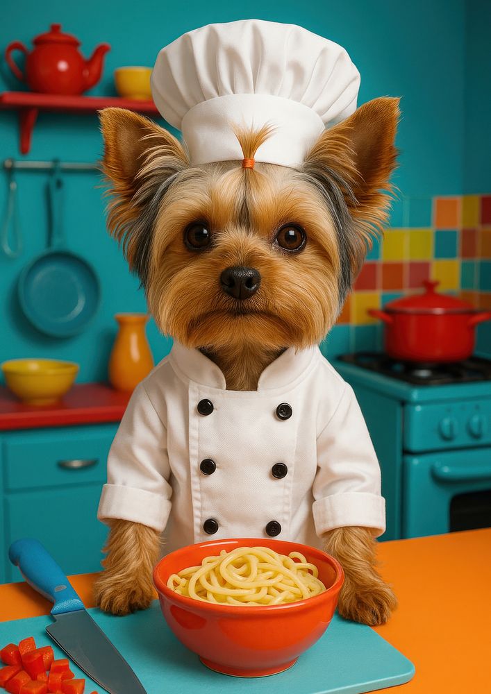 Adorable dog chef cooking | Free Photo - rawpixel