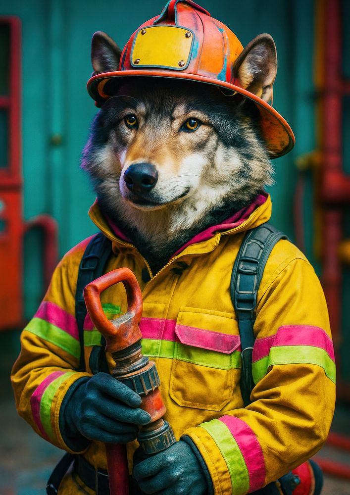 Wolf firefighter hero portrait | Free Photo - rawpixel