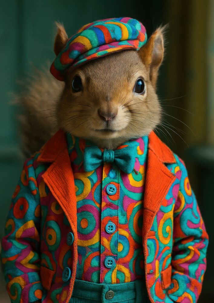 Stylish squirrel in colorful attire | Free Photo - rawpixel