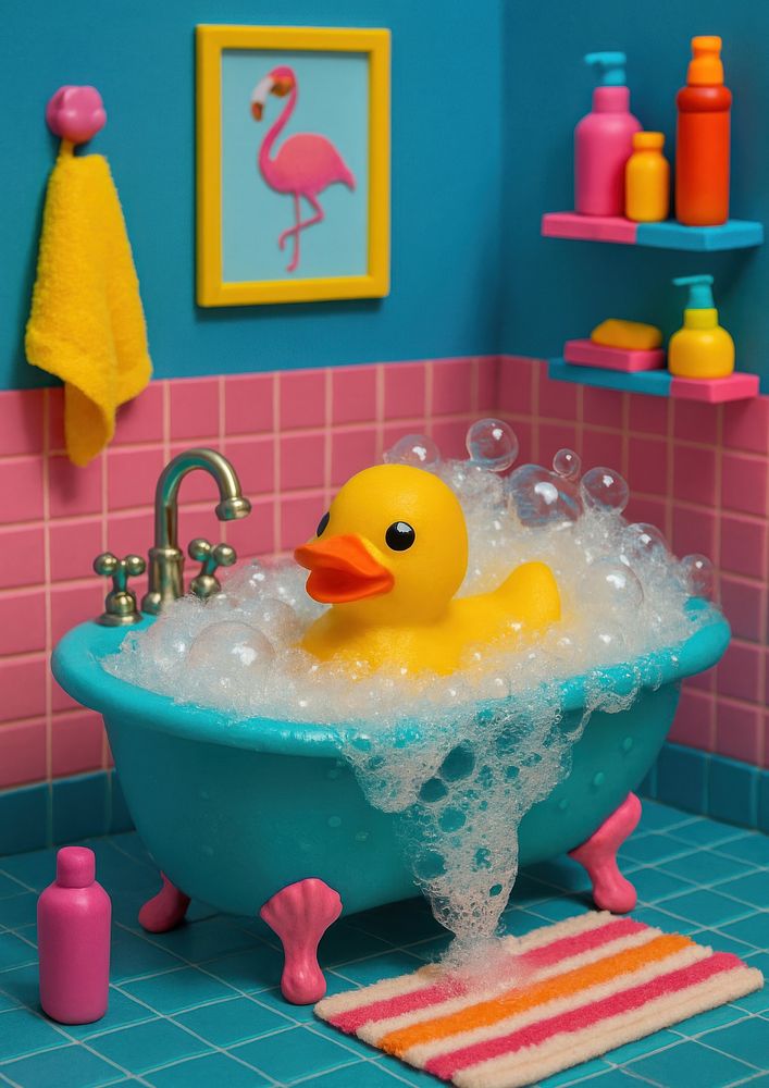 Playful duck bath time | Free Photo - rawpixel
