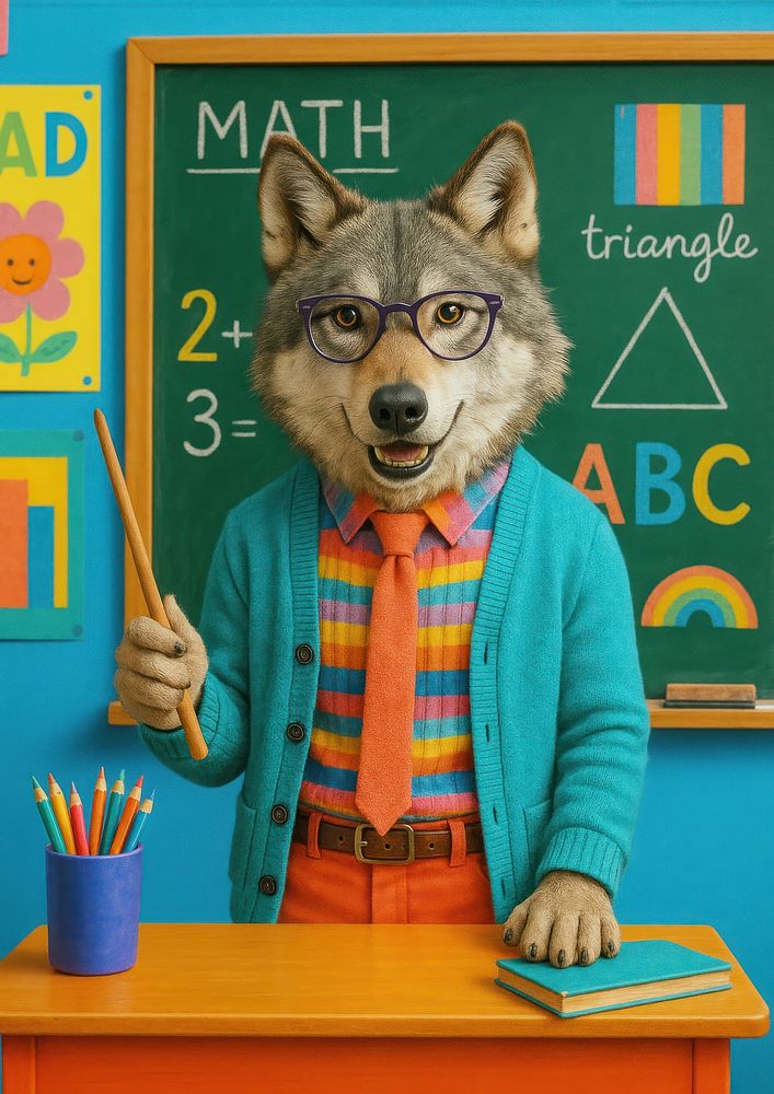 Wolf teacher classroom fun | Free Photo - rawpixel