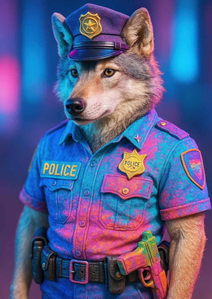 Anthropomorphic wolf police officer | Free Photo - rawpixel