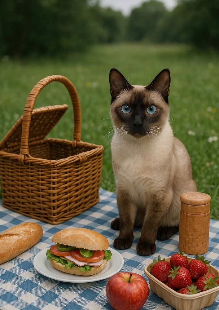 Cat enjoying picnic outdoors | Free Photo - rawpixel