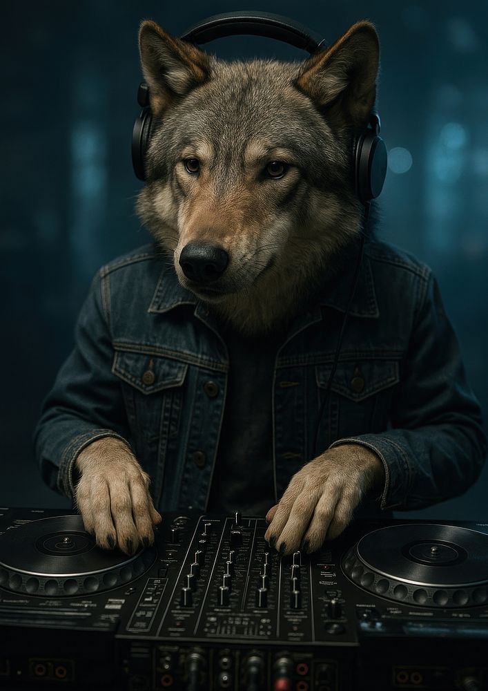 Wolf DJ mixing music creatively | Free Photo - rawpixel
