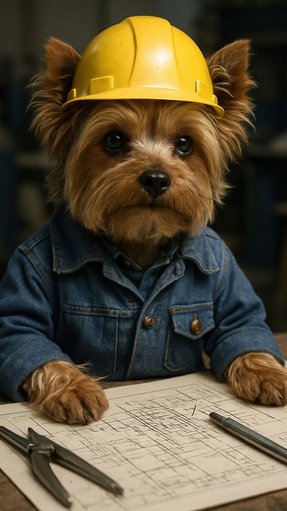 Adorable dog construction worker | Free Photo - rawpixel