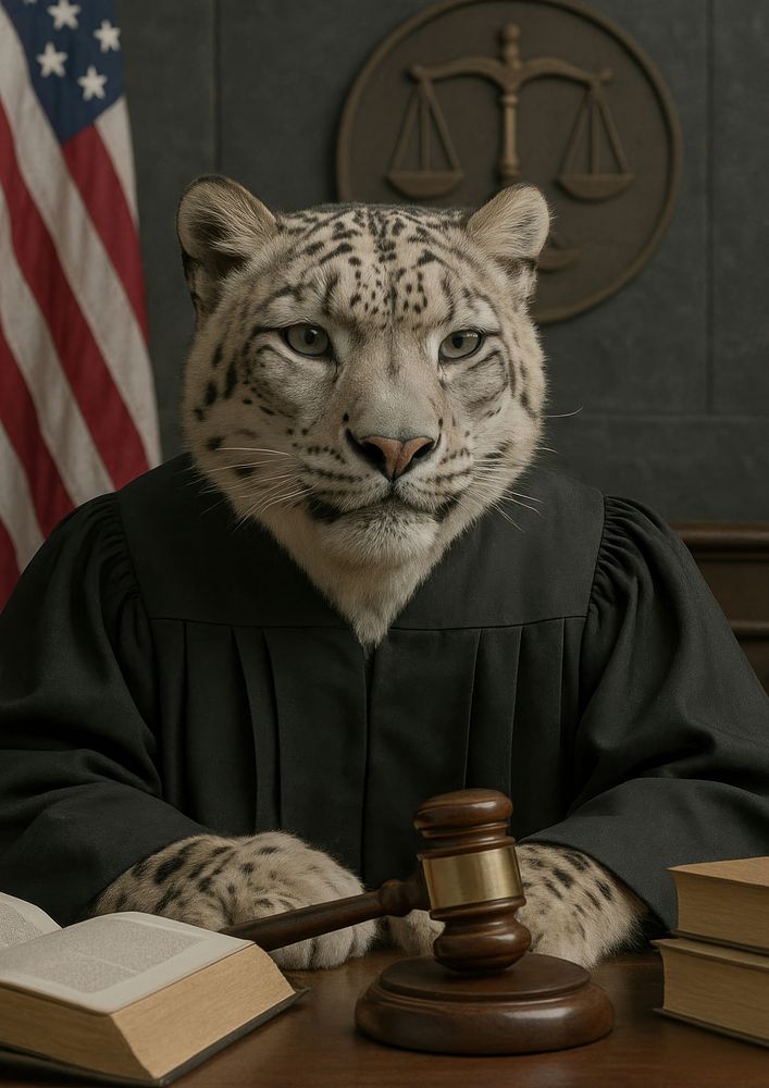 Snow leopard judge courtroom scene | Free Photo - rawpixel