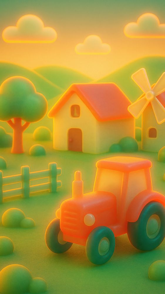 Whimsical farm scene illustration | Free Photo Illustration - rawpixel