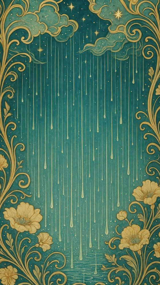 Elegant floral celestial rain | Free Photo Illustration - rawpixel