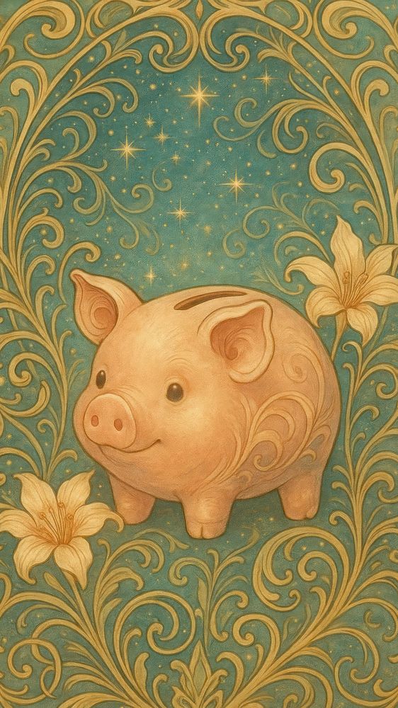 Whimsical piggy bank illustration | Free Photo Illustration - rawpixel