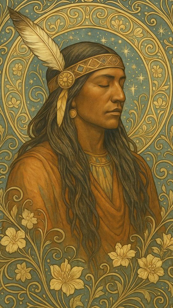 Serene indigenous portrait illustration | Free Photo Illustration ...