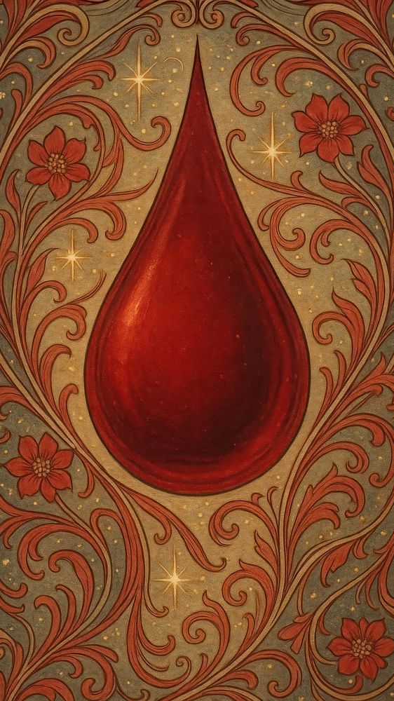 Intricate floral design with teardrop | Free Photo Illustration - rawpixel