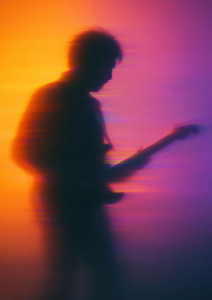 Vibrant silhouette guitarist background | Free Photo - rawpixel