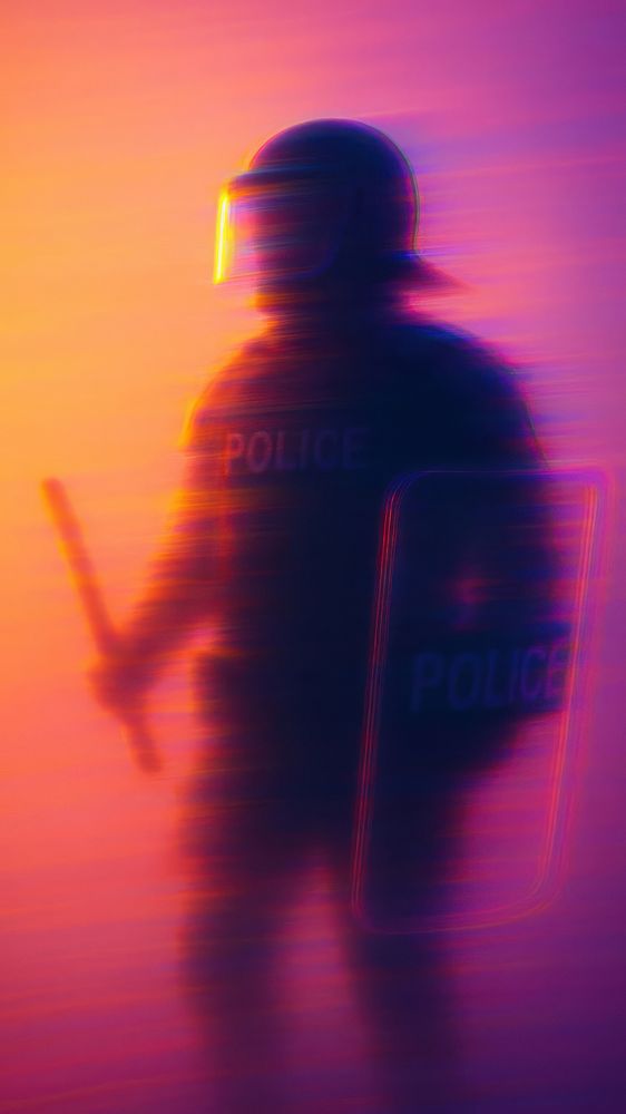 Vibrant abstract police silhouette | Free Photo - rawpixel