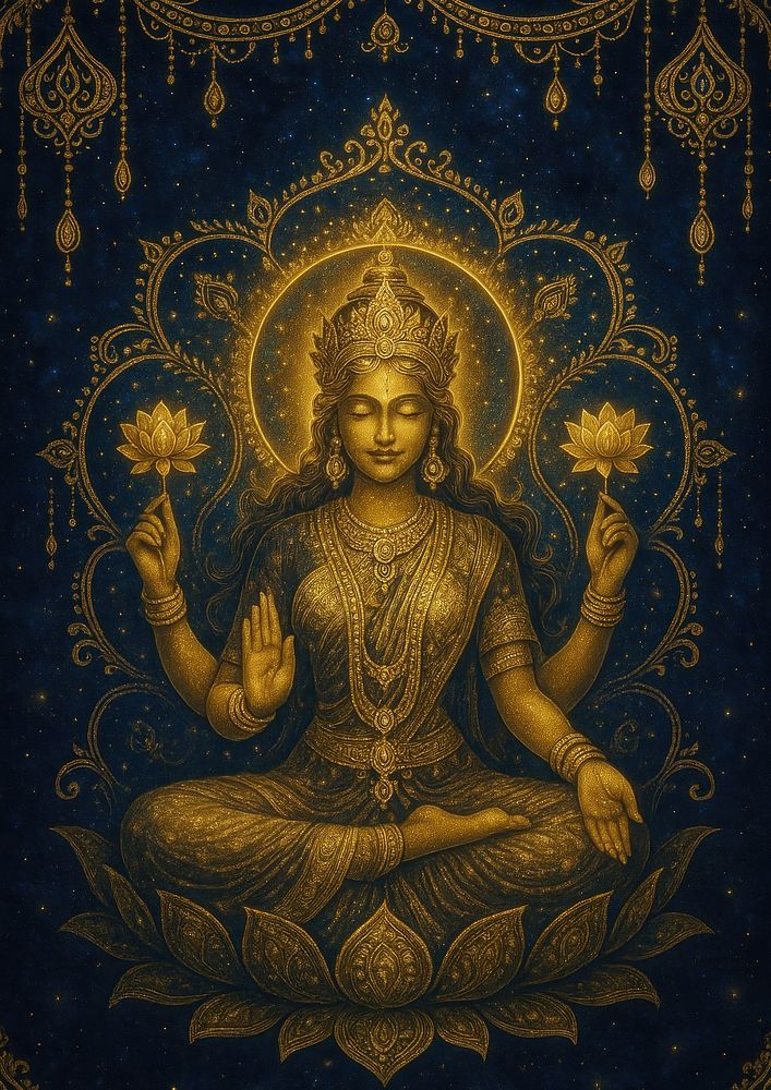 Golden deity meditative illustration | Free Photo Illustration - rawpixel