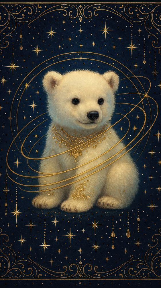 Celestial bear enchanting night | Free Photo Illustration - rawpixel
