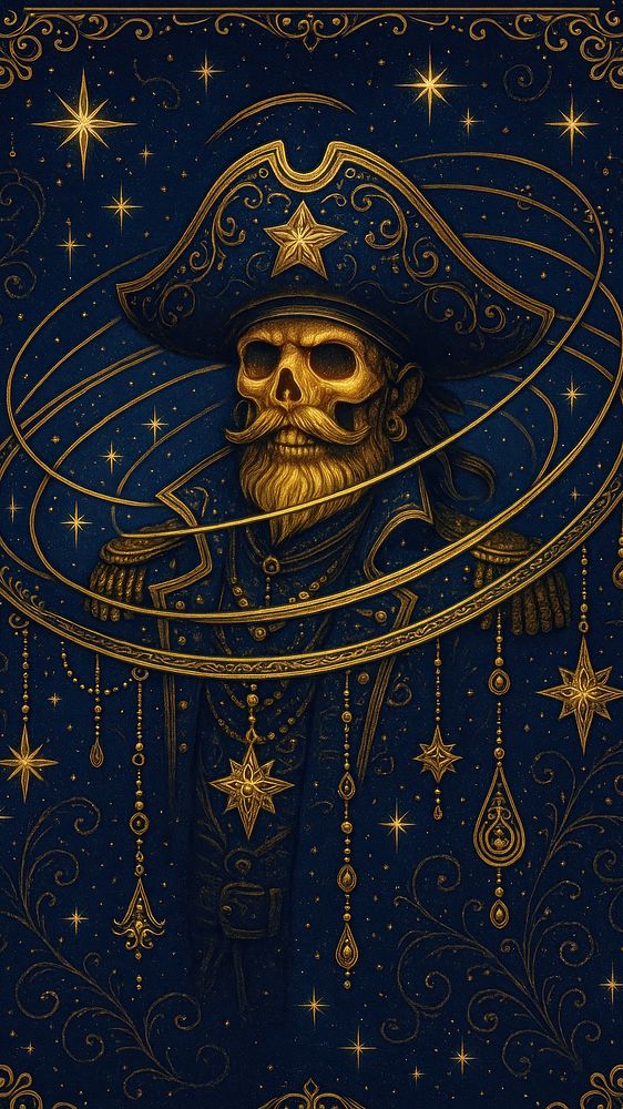 Celestial pirate skull art | Free Photo Illustration - rawpixel