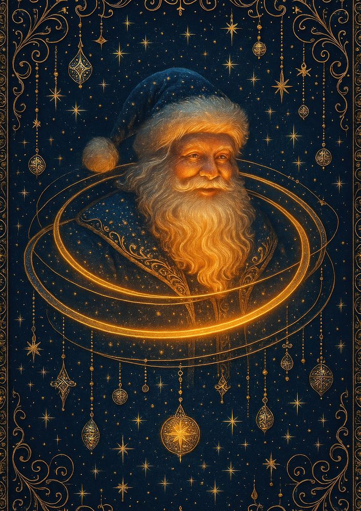 Magical Santa celestial illustration | Free Photo Illustration - rawpixel