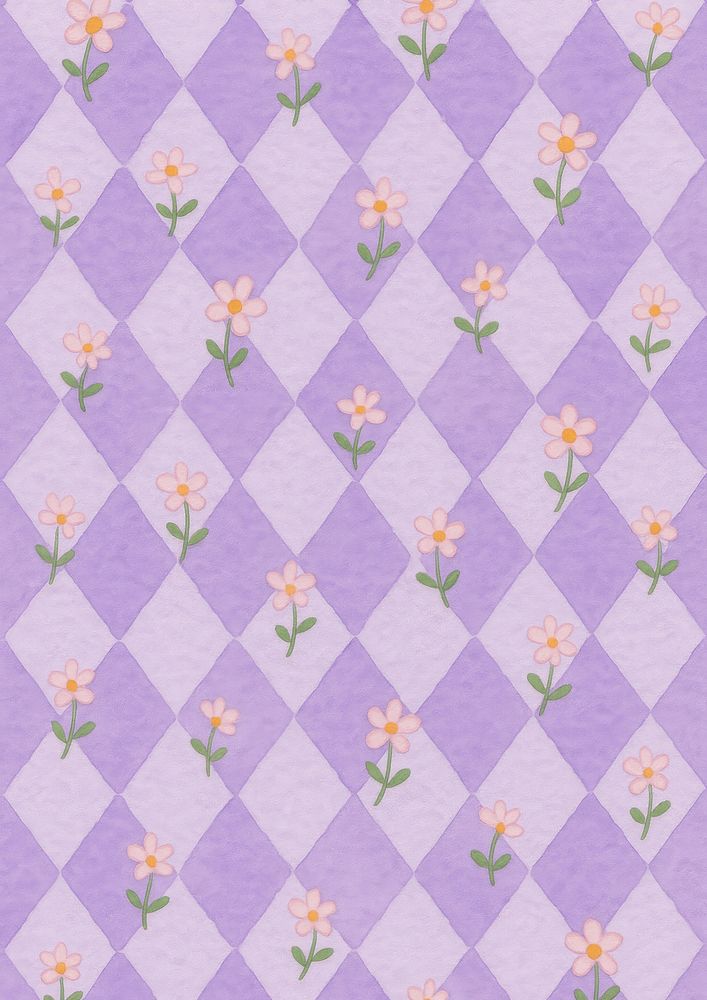 Pastel floral diamond pattern | Free Photo Illustration - rawpixel