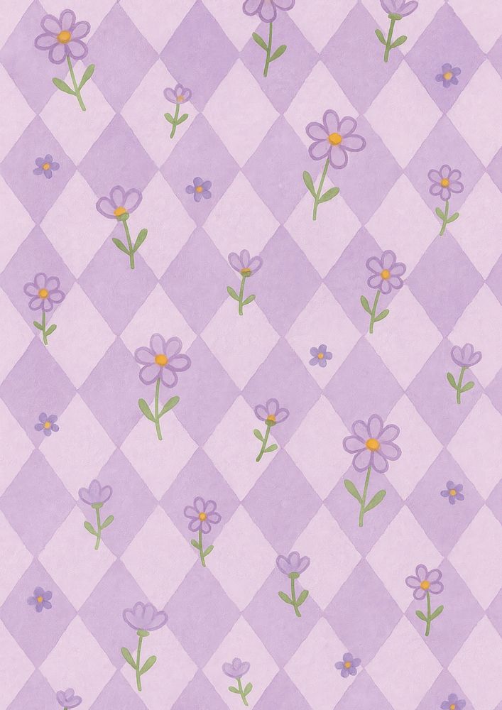 Pastel floral diamond pattern | Free Photo Illustration - rawpixel