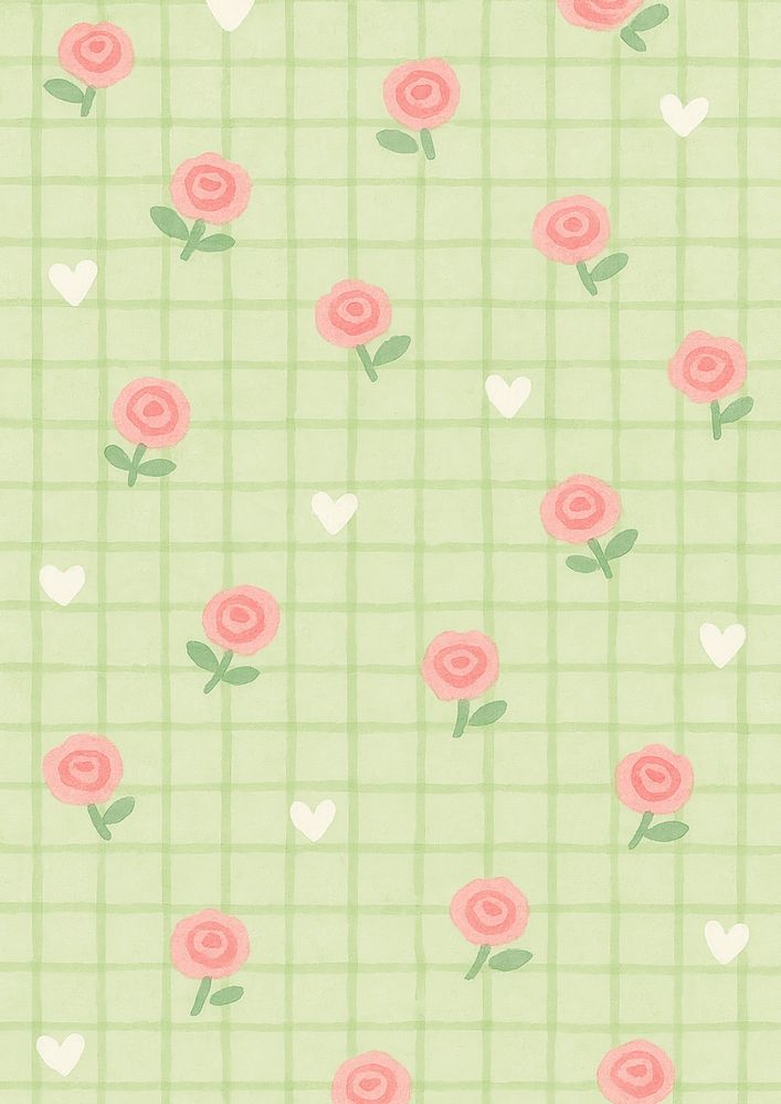 Charming floral grid pattern | Free Photo Illustration - rawpixel