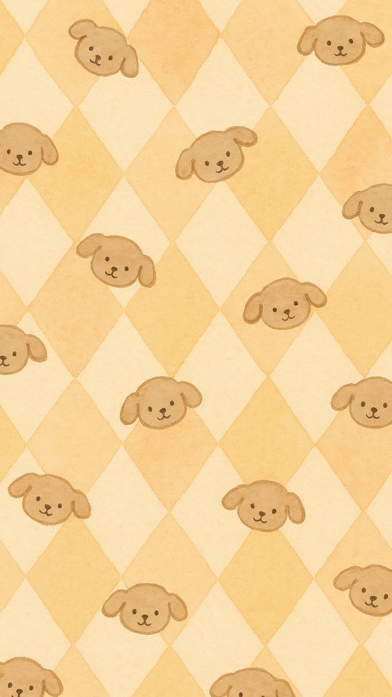 Cute puppy pattern wallpaper | Free Photo Illustration - rawpixel
