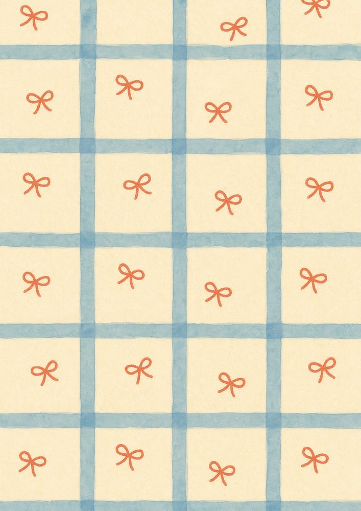 Vintage bow grid pattern | Free Photo Illustration - rawpixel