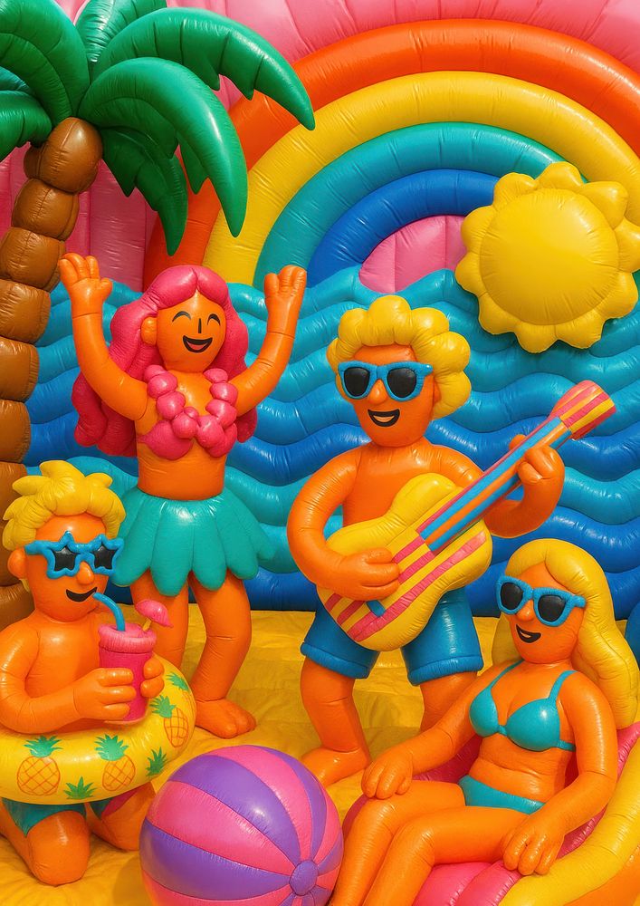 Vibrant inflatable summer fun | Free Photo Illustration - rawpixel