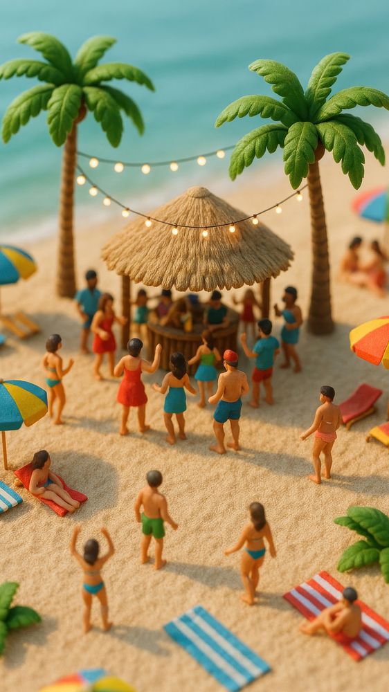 Miniature beach party scene | Free Photo - rawpixel