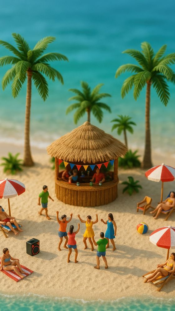 Tropical beach party scene | Free Photo - rawpixel