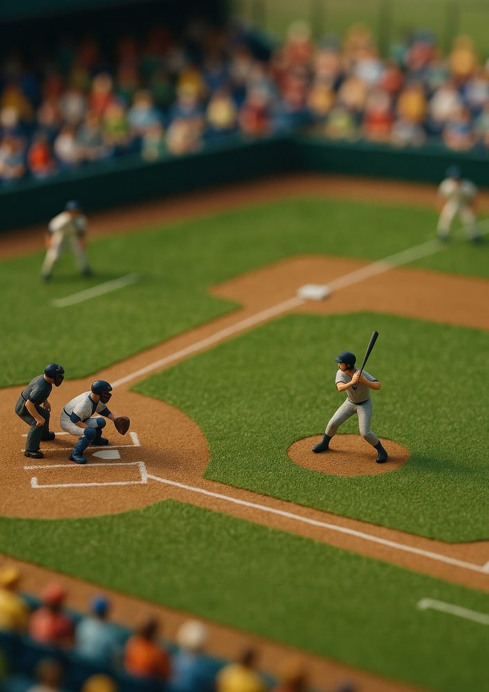 Miniature baseball game scene | Free Photo - rawpixel
