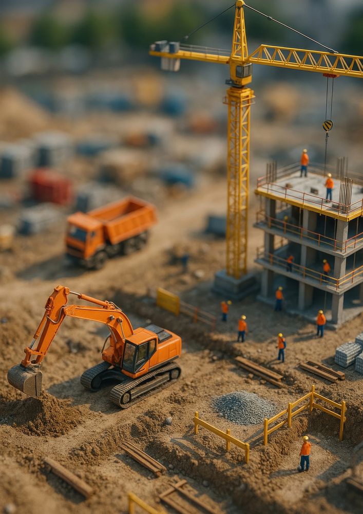 Miniature construction site model | Free Photo - rawpixel