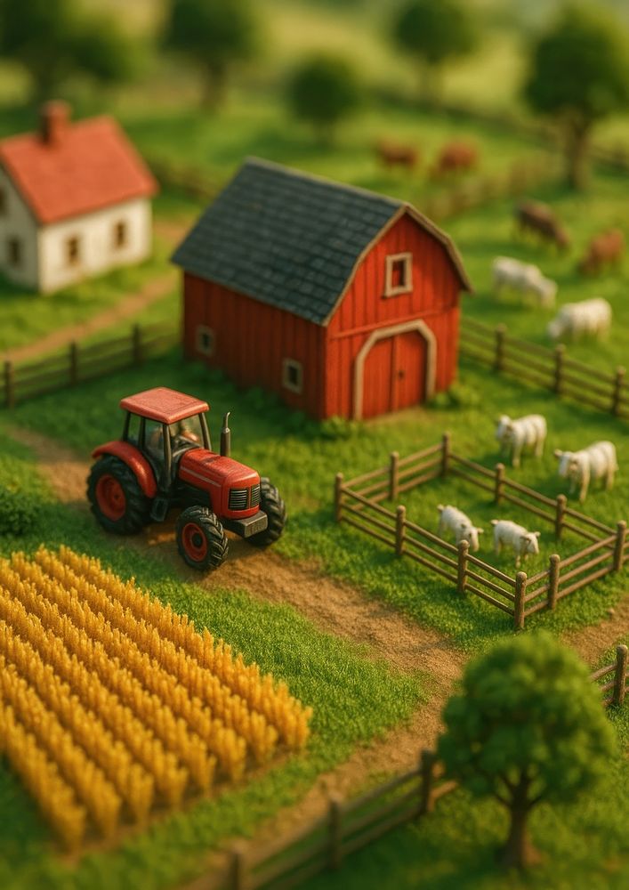 Charming miniature rural landscape. | Free Photo - rawpixel