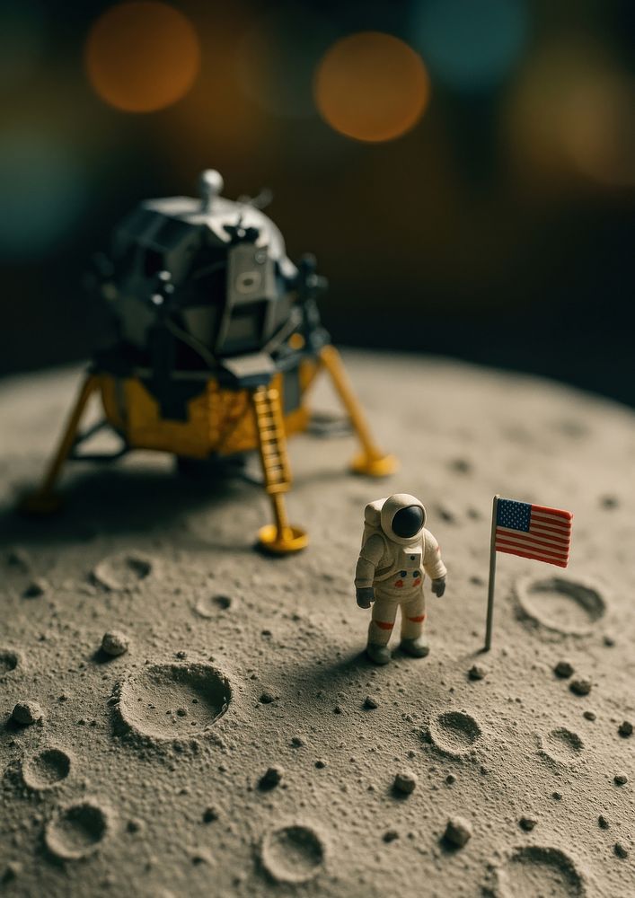 Miniature astronaut moon exploration | Free Photo - rawpixel