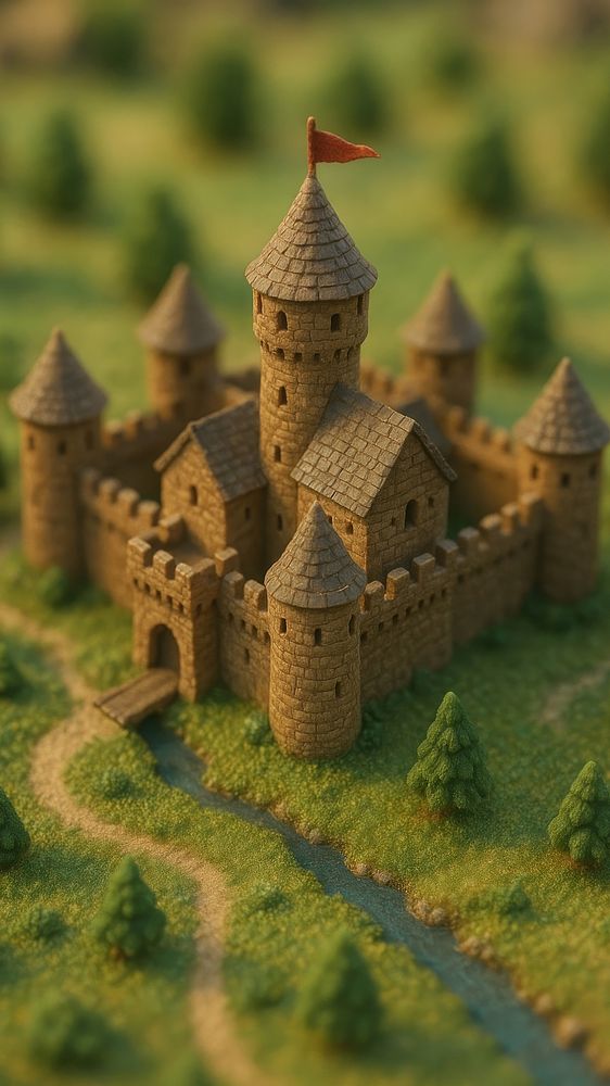 Medieval castle model landscape | Free Photo - rawpixel