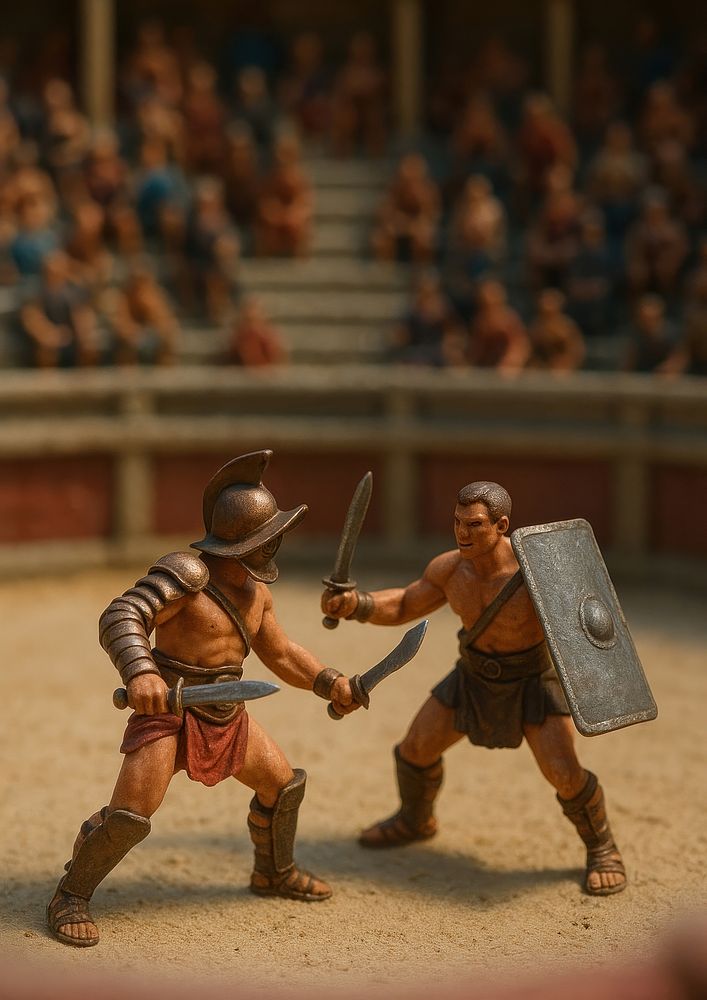 Epic gladiator duel in arena | Free Photo - rawpixel