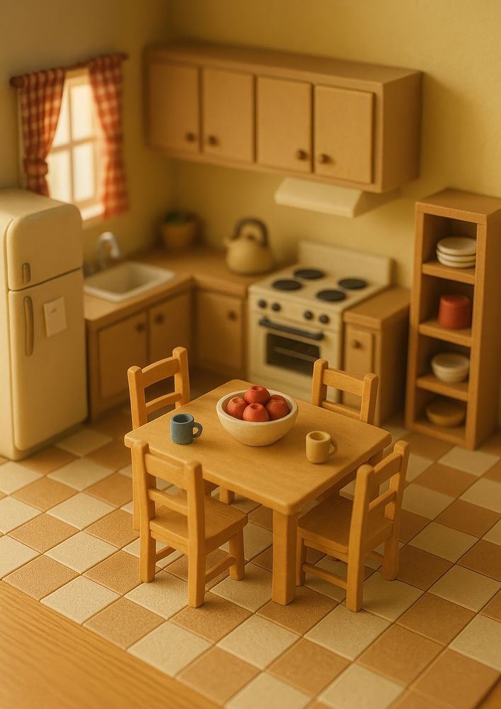 Cozy miniature kitchen scene | Free Photo - rawpixel